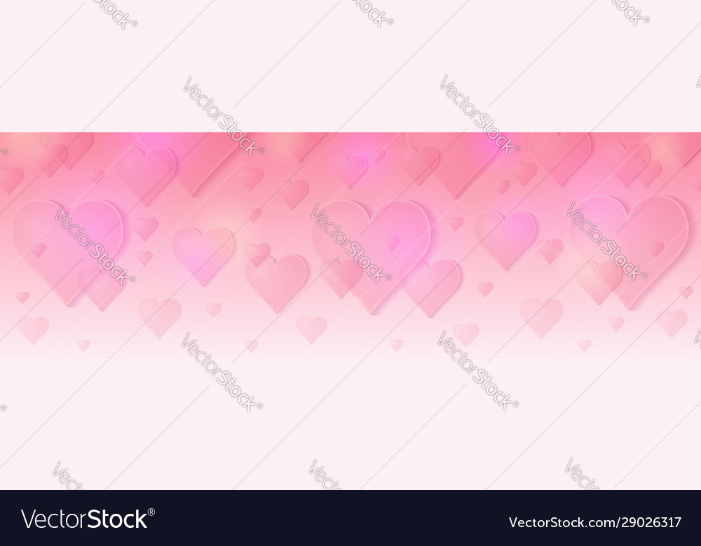 Pink banner with valentines hearts Royalty Free Vector Image