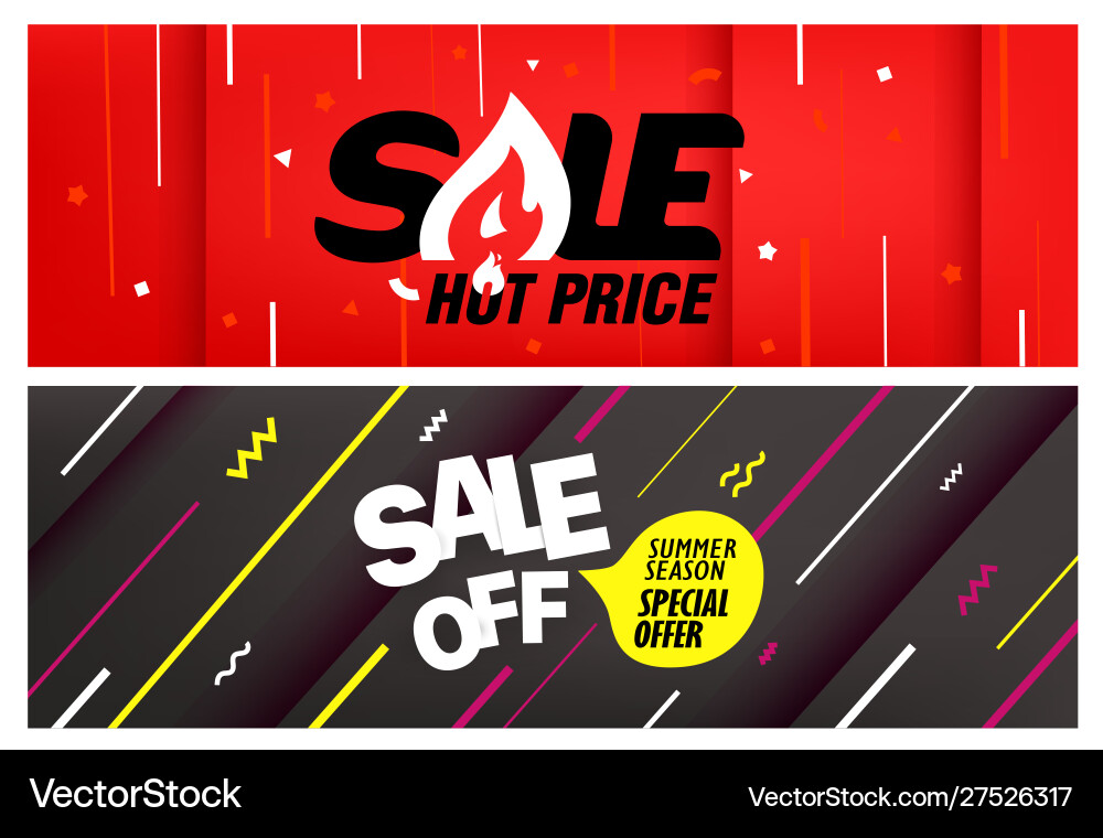 Red and black special offer banners Royalty Free Vector