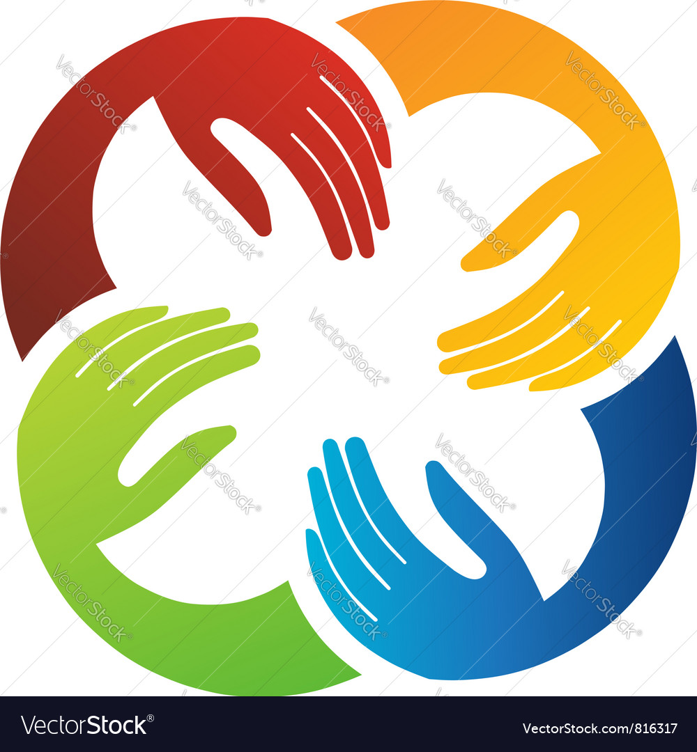 Teamwork hand Royalty Free Vector Image - VectorStock