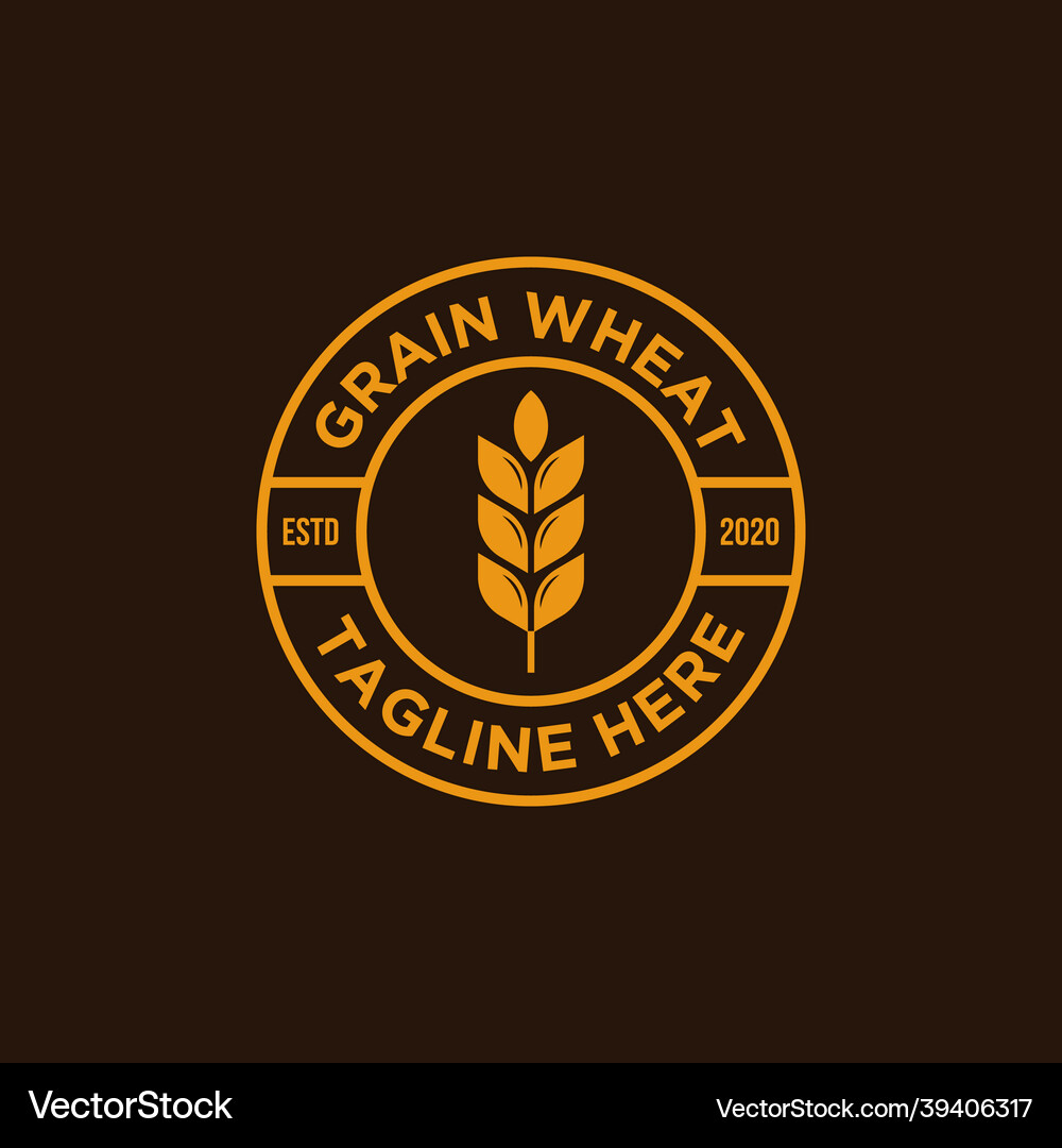 Vintage grain wheat logo badge or label Royalty Free Vector