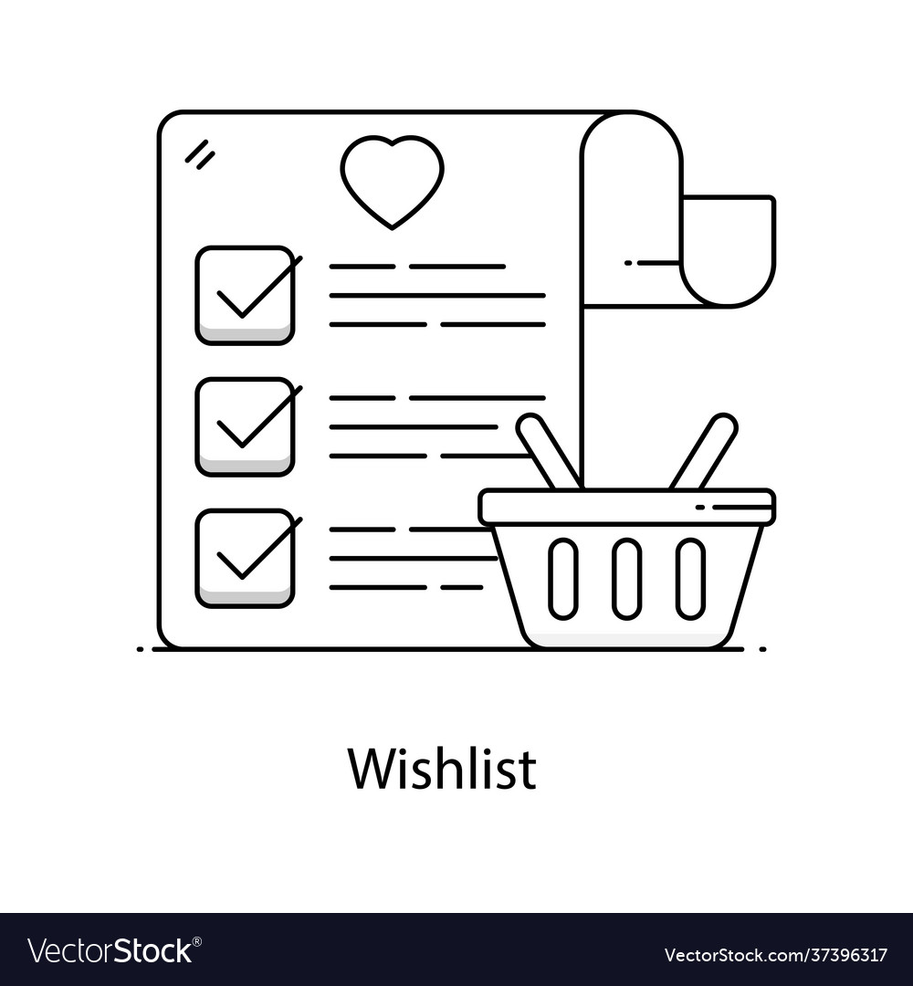 Wishlist Royalty Free Vector Image - VectorStock