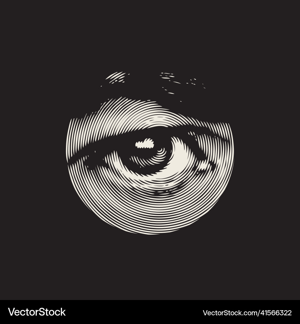 Abstract banner with a human eye in a round frame Vector Image