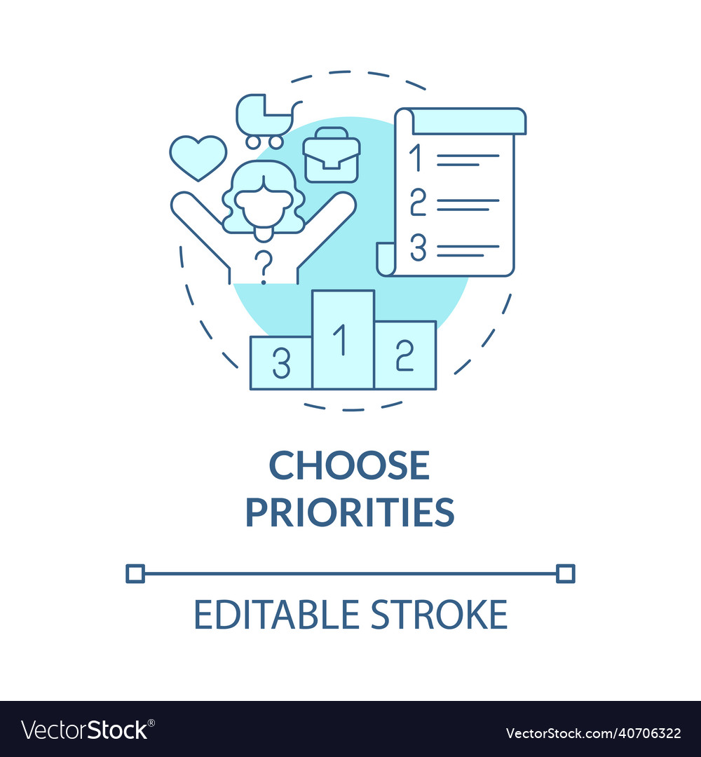 Choose priorities turquoise concept icon Vector Image
