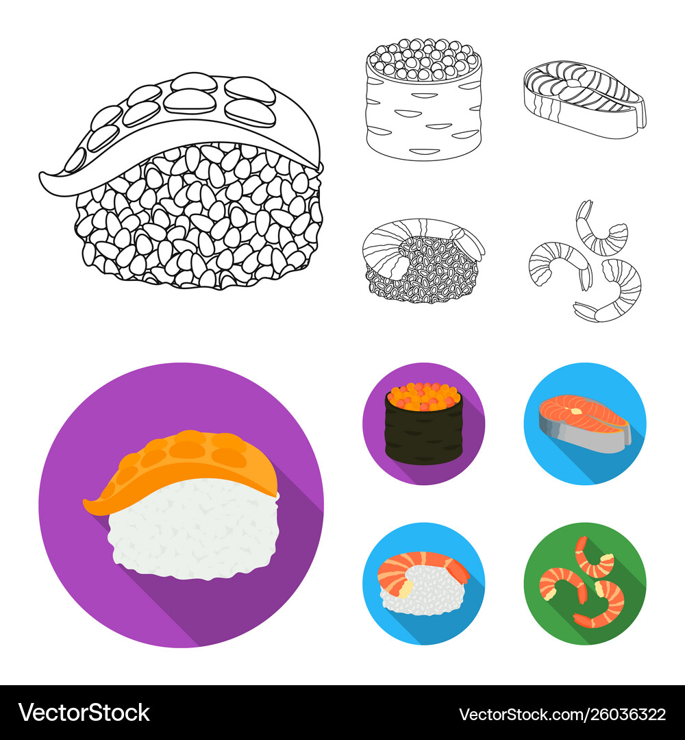 Design sushi and rice sign set Royalty Free Vector Image