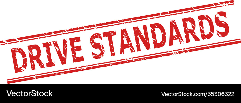 Drive standards stamp with grunge style and double