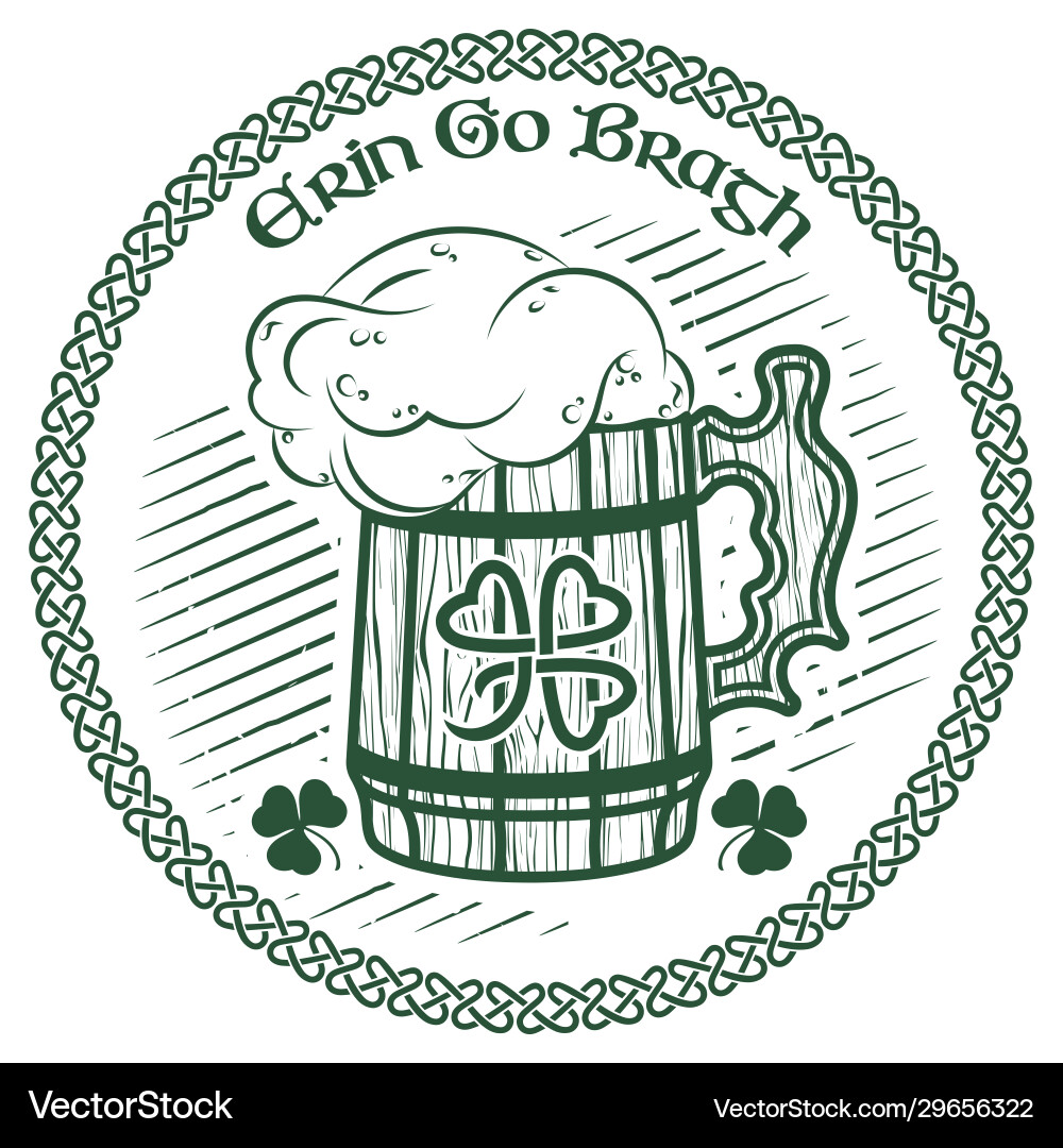 Irish celtic design in vintage retro style Vector Image