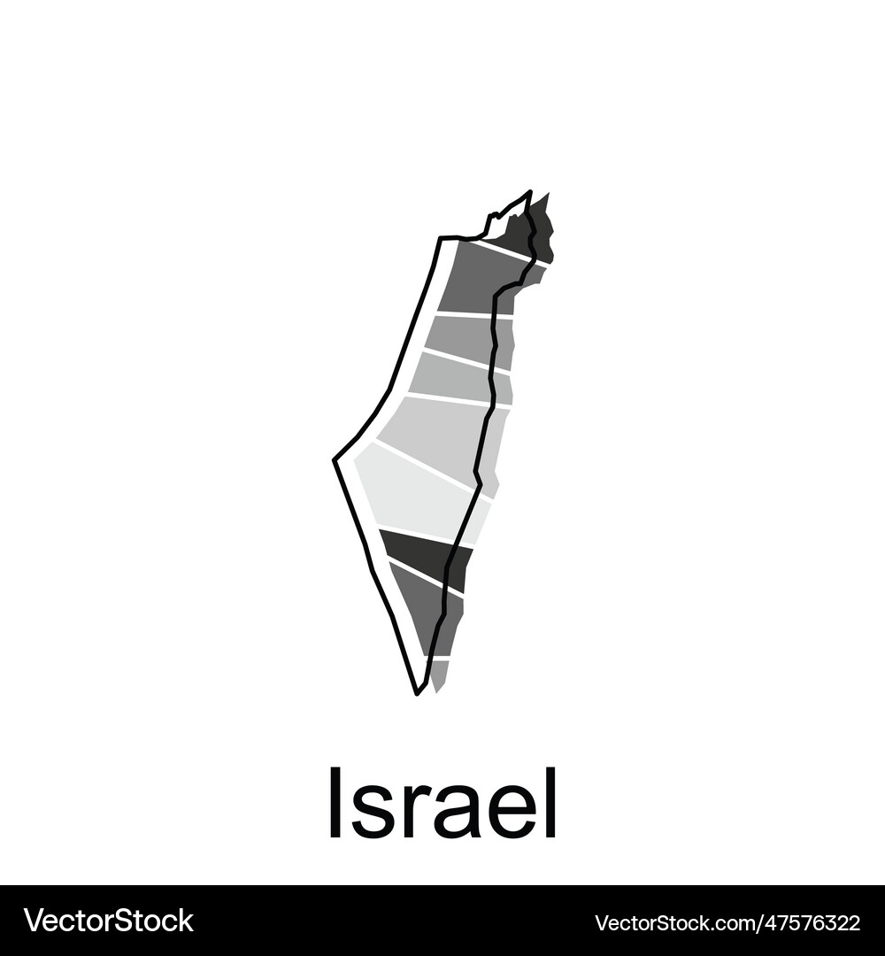 Israel map flat icon of design Royalty Free Vector Image