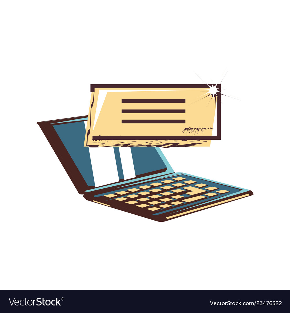 Laptop with commercial tag Royalty Free Vector Image