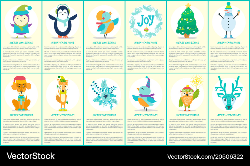 Merry christmas cards and text Royalty Free Vector Image