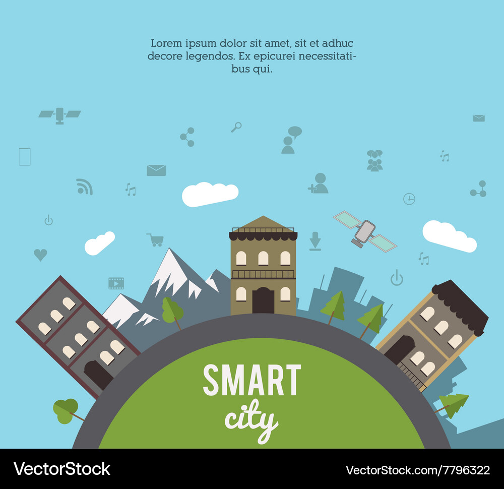 Smart city design Royalty Free Vector Image - VectorStock