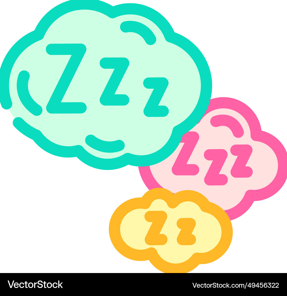 Snoring sleep night color icon Royalty Free Vector Image