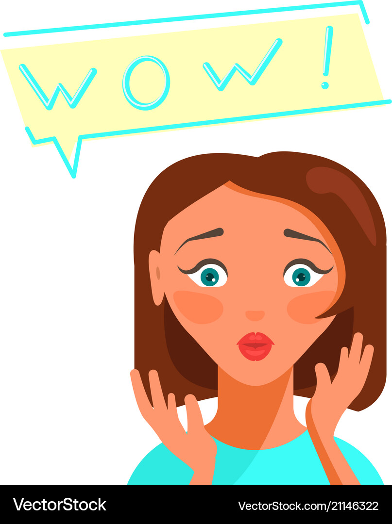 Surprised beautiful woman Royalty Free Vector Image