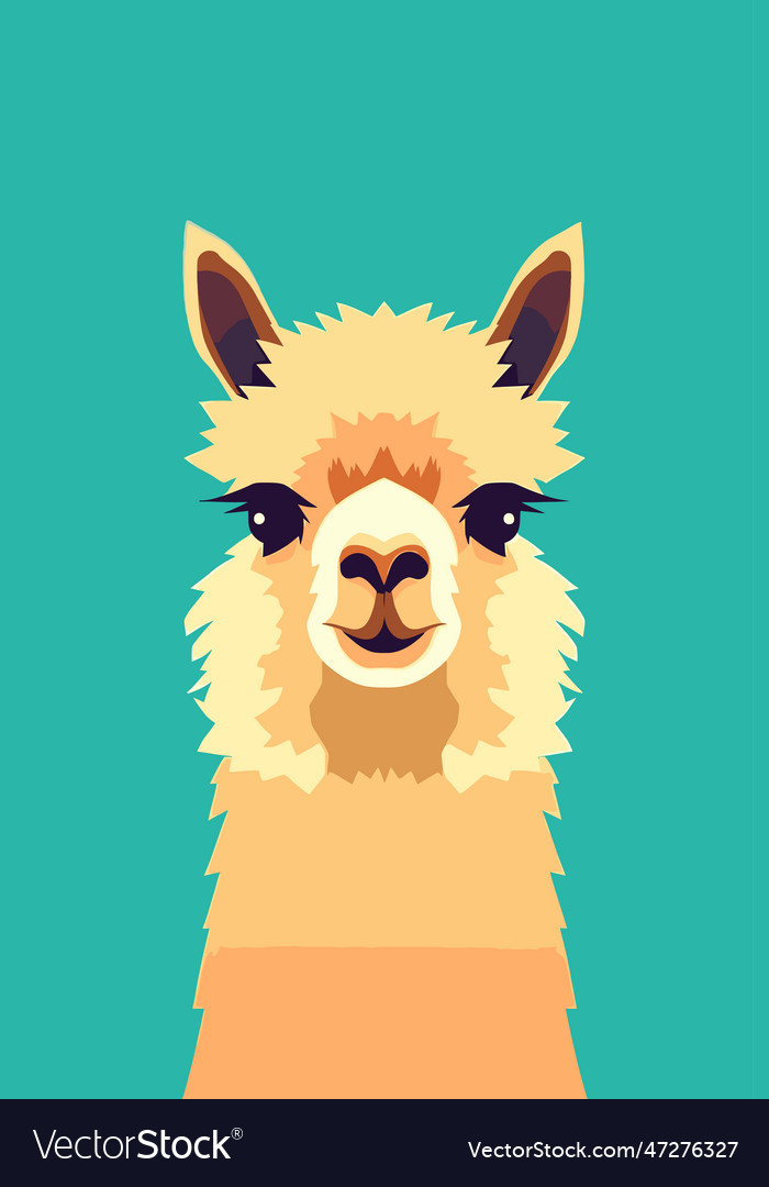 Adorable alpaca Royalty Free Vector Image - VectorStock