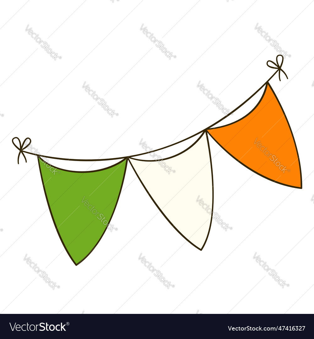 Bunting flags in the colors of the irish flag Vector Image