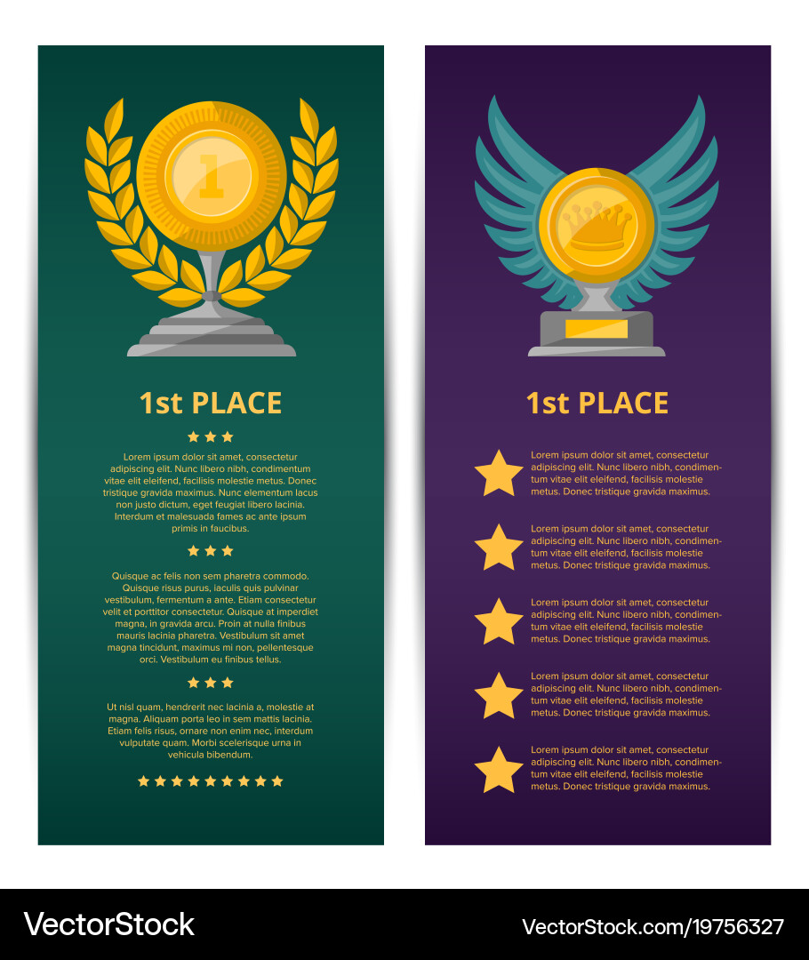 Championship awards ceremony banners set Vector Image