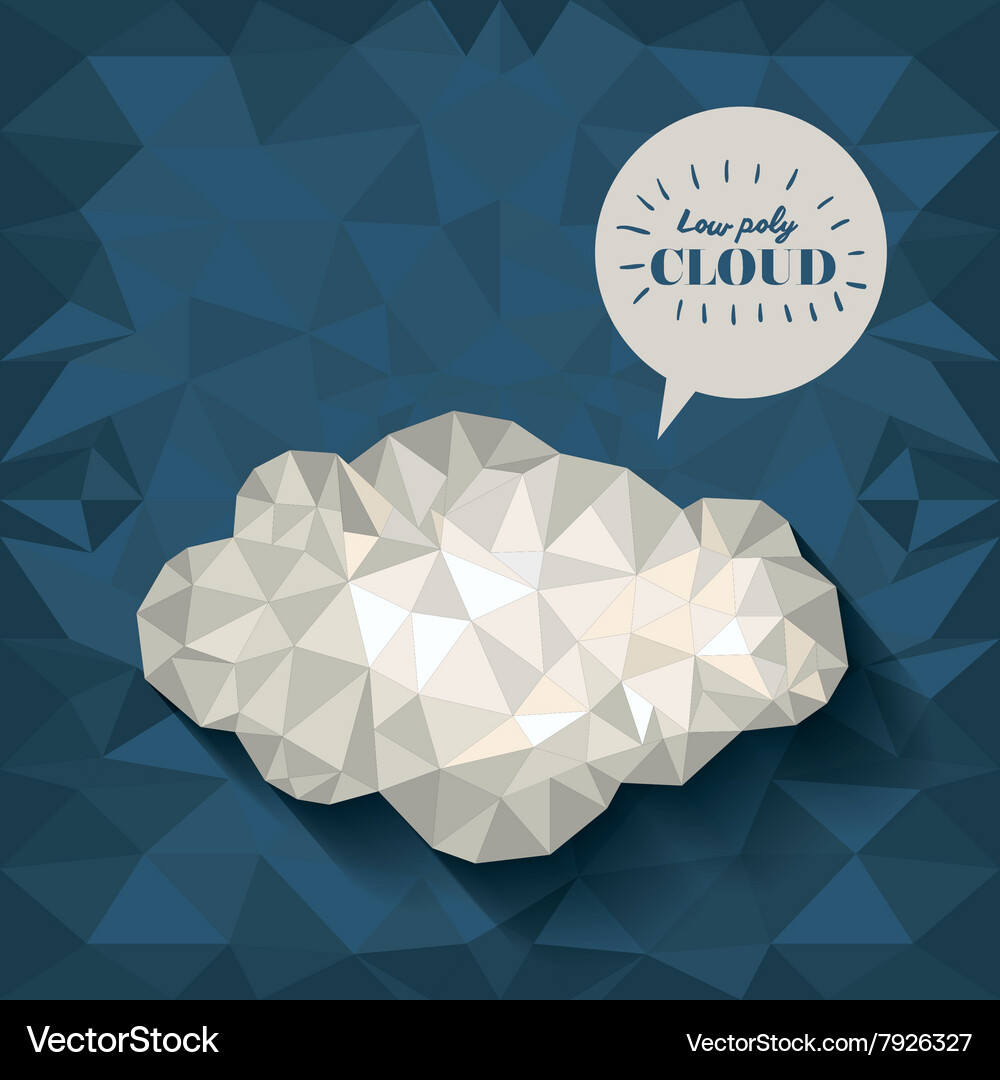Clouds low poly design Royalty Free Vector Image
