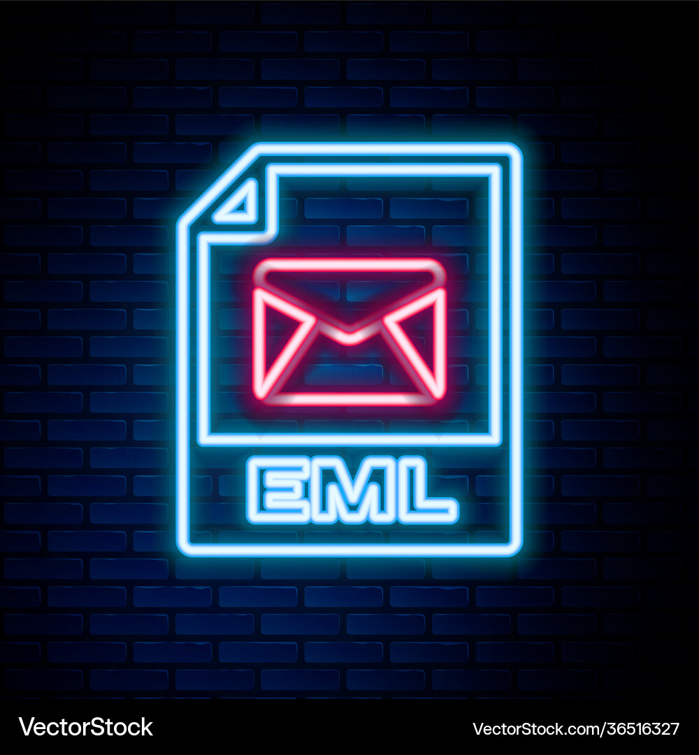 Glowing neon line eml file document download eml Vector Image