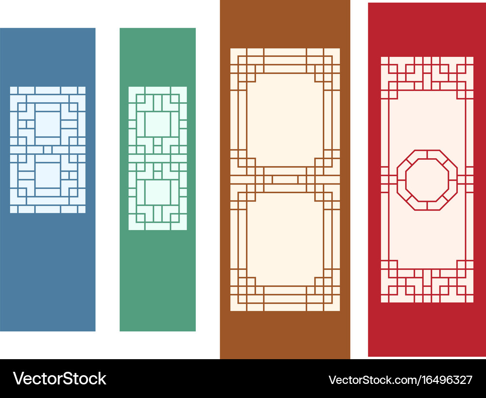 Korean ornament for wall and window in flat Vector Image