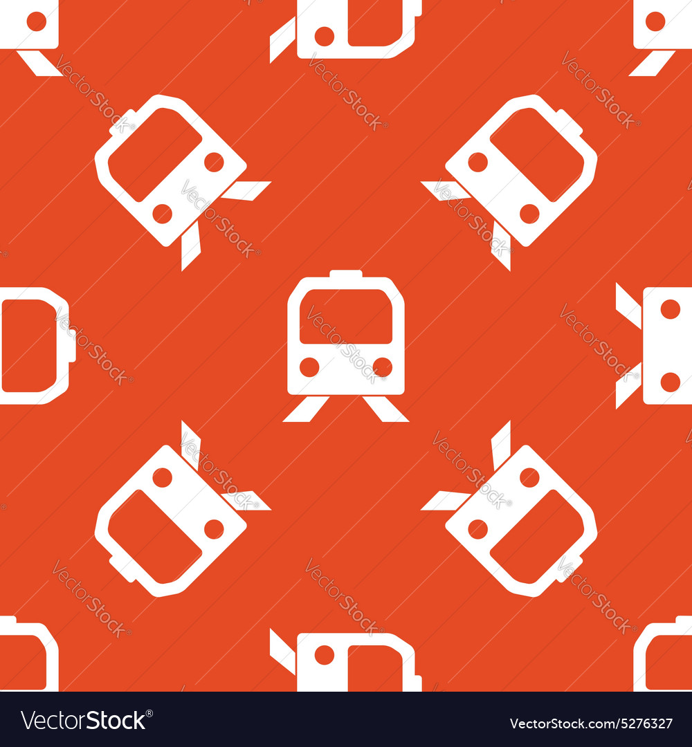 Orange train pattern Royalty Free Vector Image