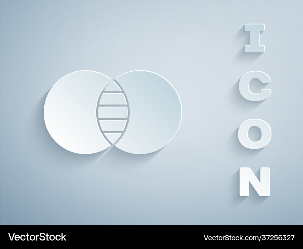 Paper cut mathematics sets a and b icon isolated Vector Image