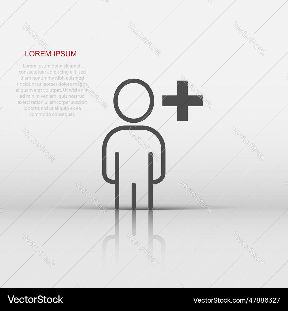 People with plus icon in flat style staff Vector Image