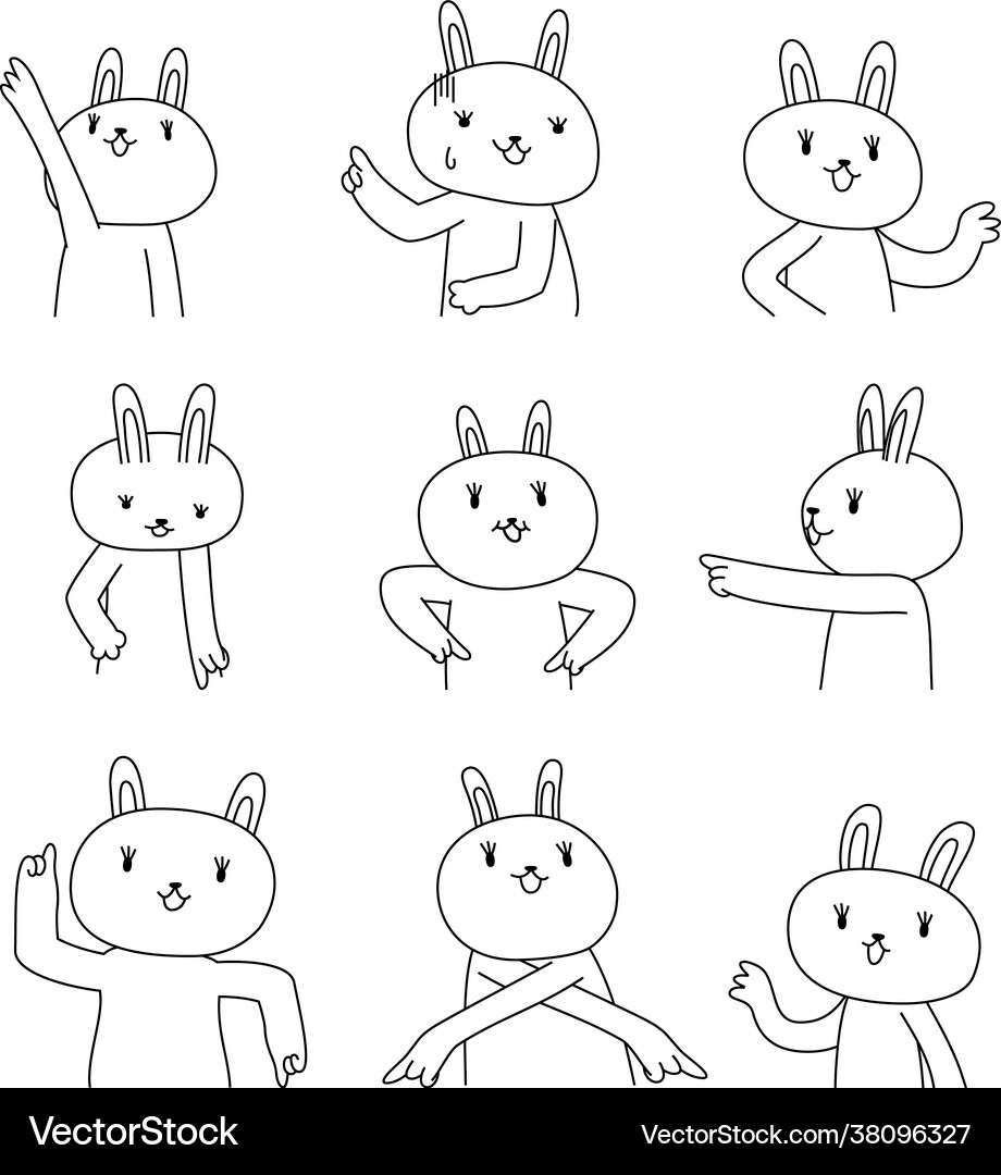Rabbit outline that guides you pointing your Vector Image