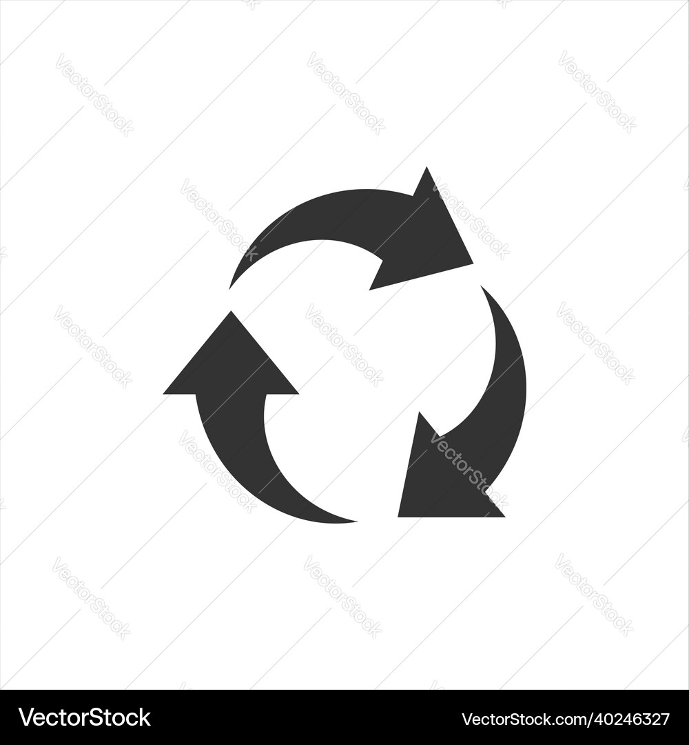 Recycle icon in flat style reuse on white Vector Image