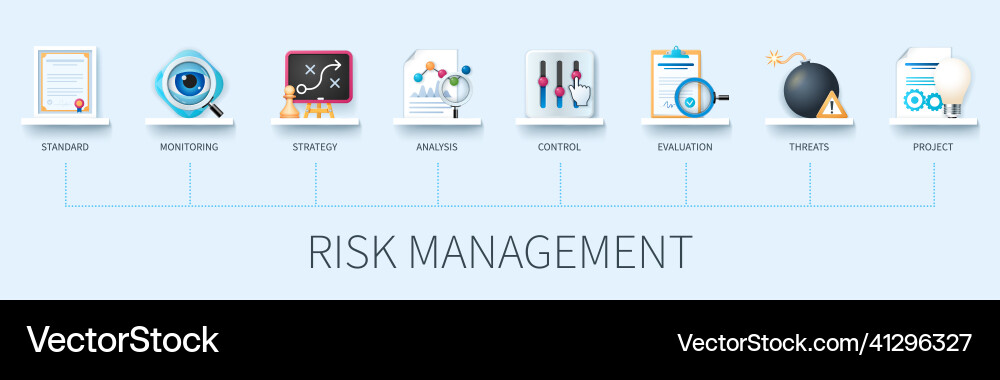 Risk management concept with icons standard Vector Image
