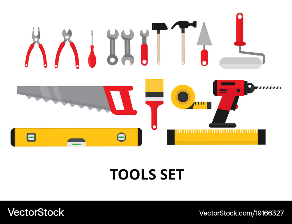 Set building tools repair Royalty Free Vector Image