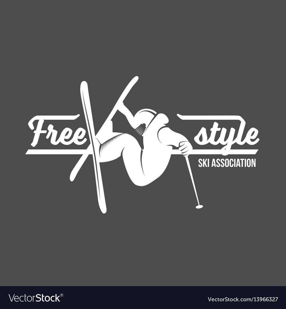 Set of vintage skiing labels and design elements Vector Image