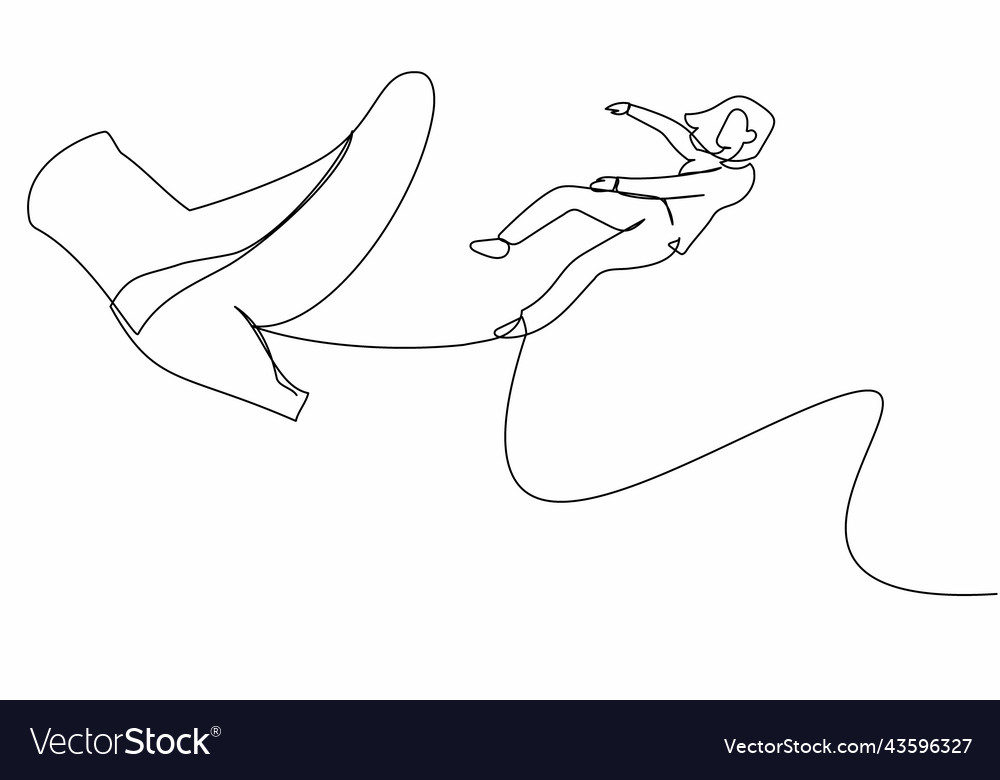 Single continuous line drawing failed Royalty Free Vector