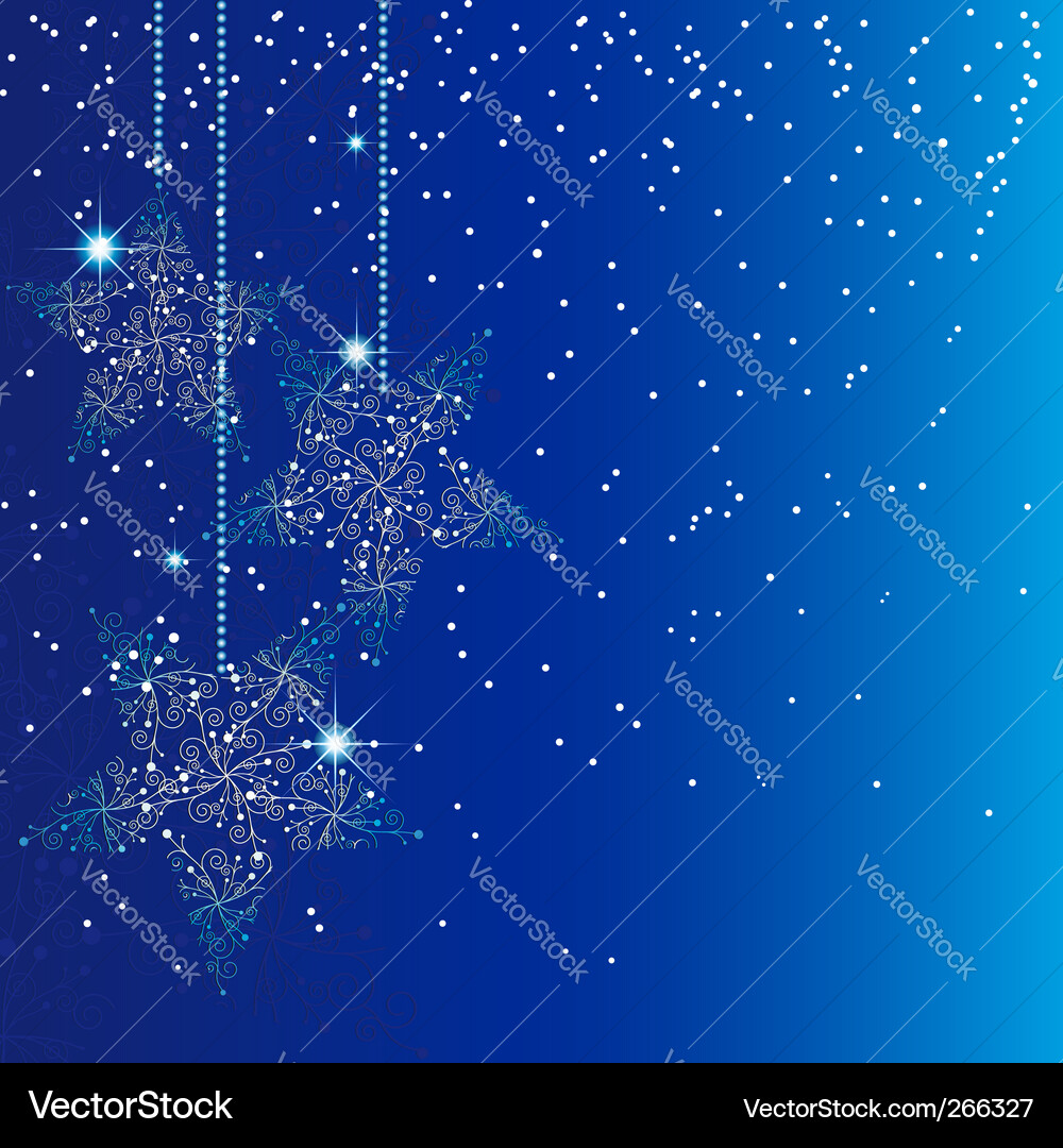 Sparkling blue christmas stars Royalty Free Vector Image