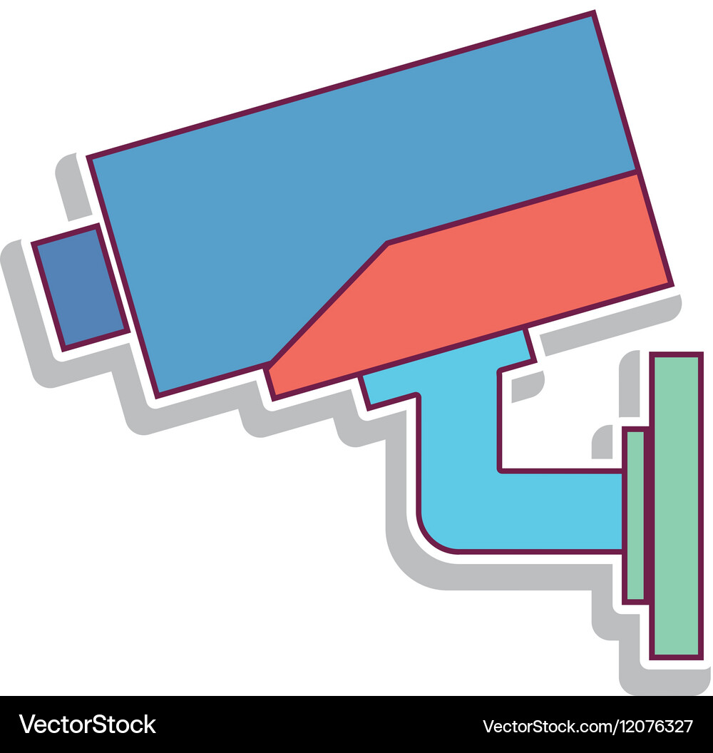 Square colorful infrared surveillance camera icon Vector Image