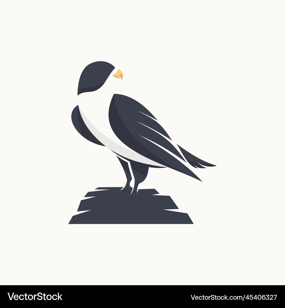 Standing peregrine falcon logo Royalty Free Vector Image