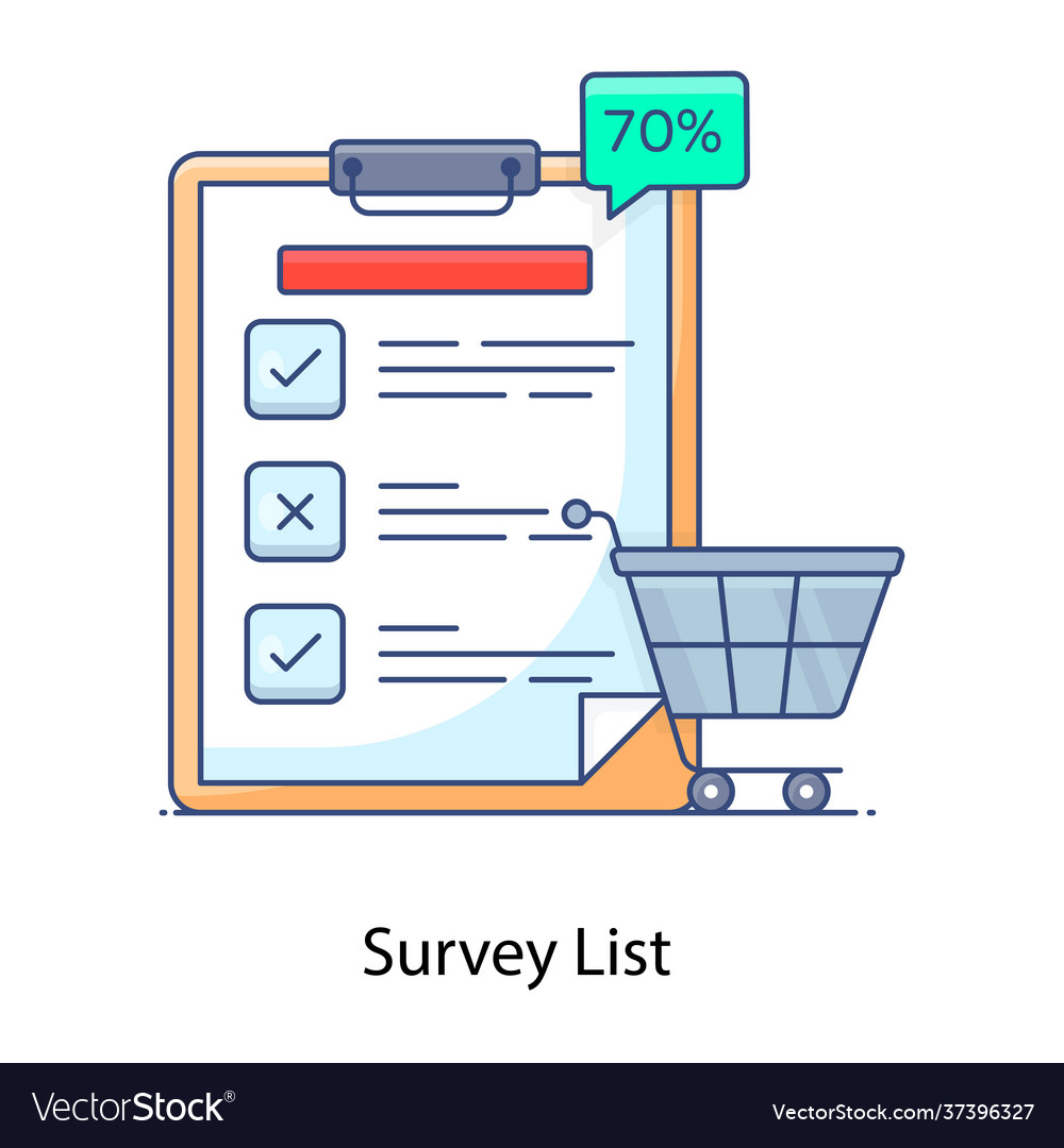 Survey list Royalty Free Vector Image - VectorStock