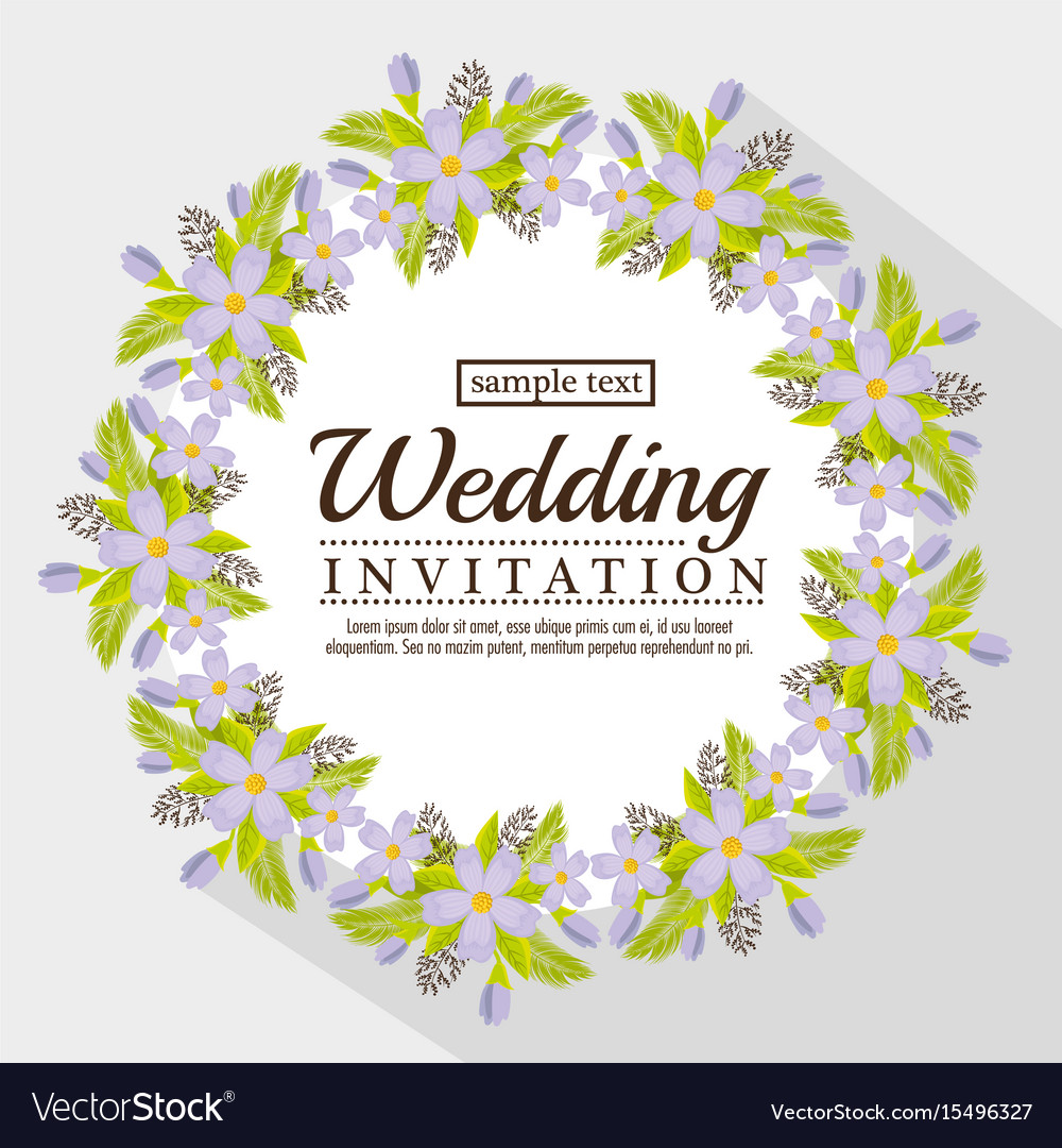 Vintage wedding invitation with floral elements Vector Image