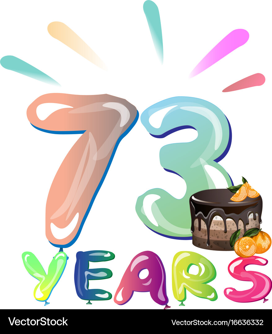 73 years anniversary celebration greeting card Vector Image