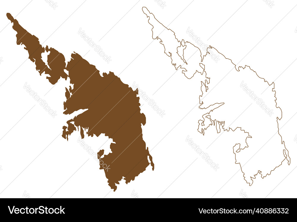 Askoy island kingdom of norway map scribble Vector Image