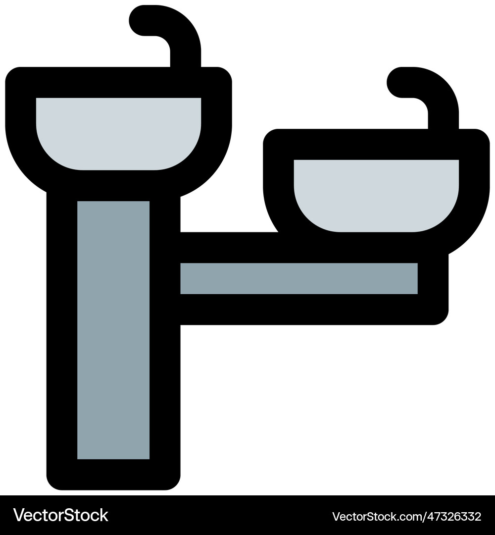 Basin of drinking water installed for public Vector Image