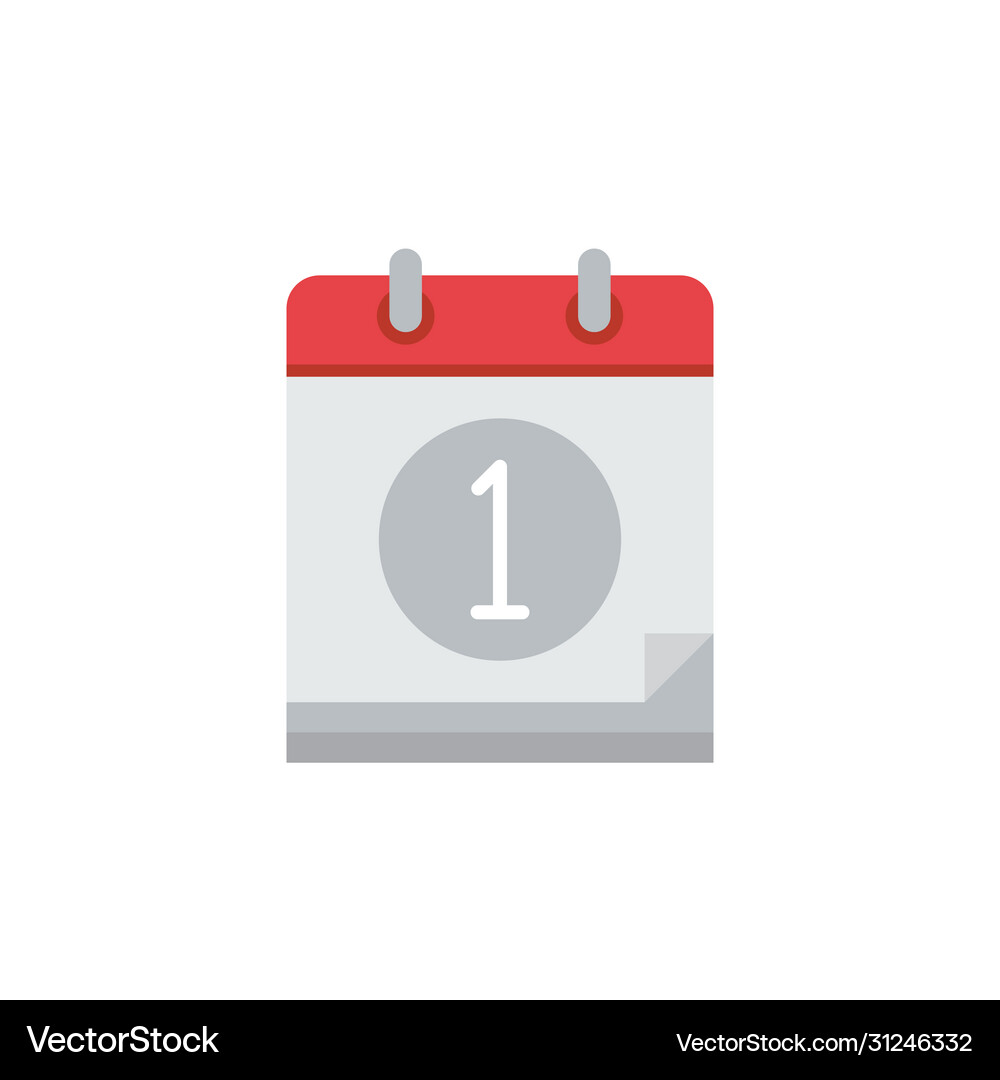 Calendar date day one icon symbol isolated Vector Image