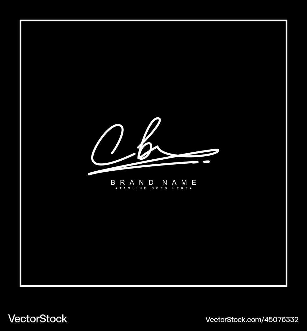 Cb handwritten signature logo - logo template Vector Image
