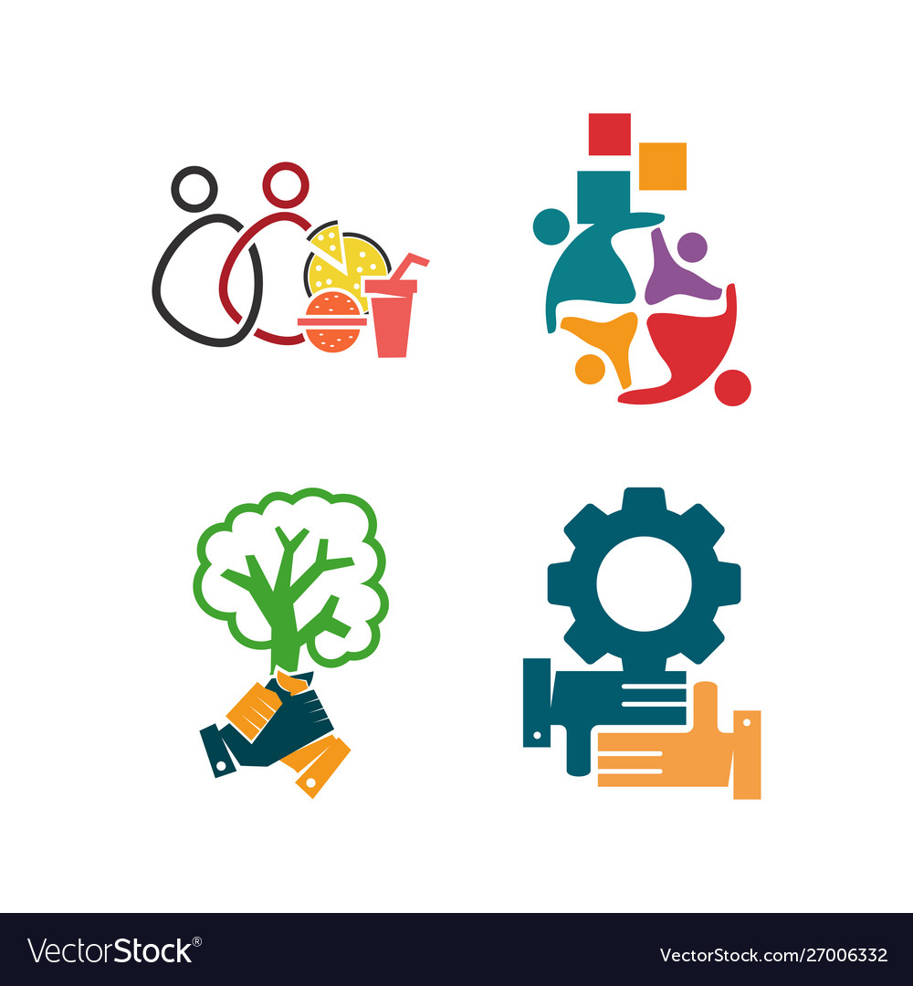 Commitment teamwork together business logo Vector Image