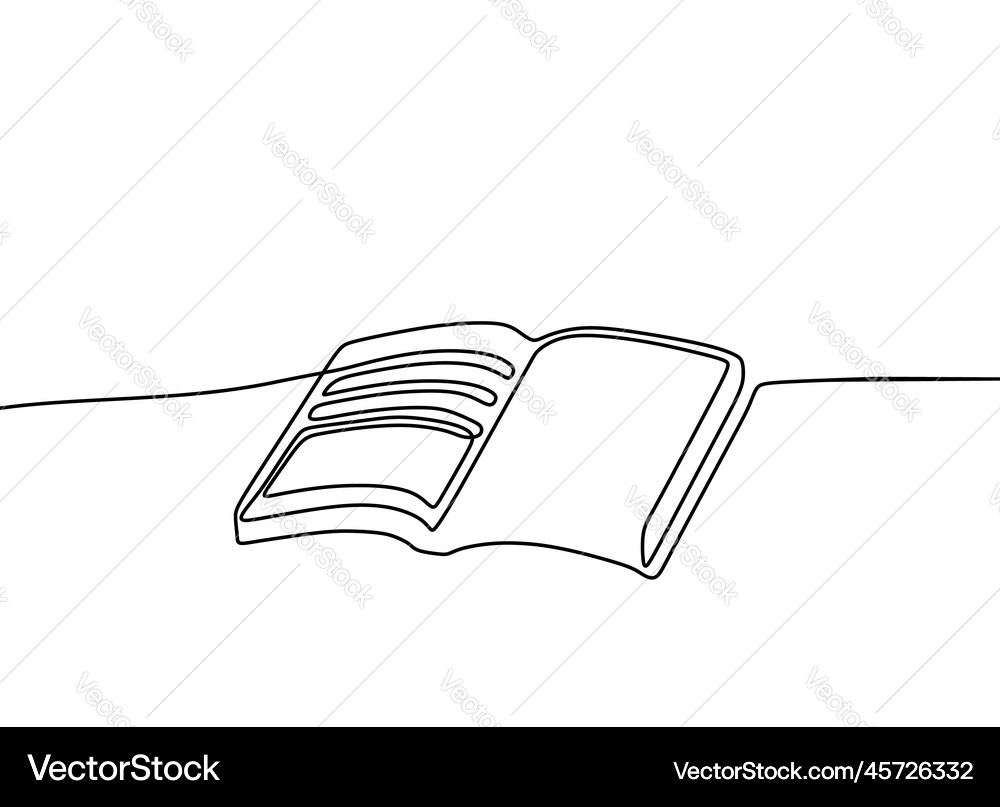 Continuous line drawing of book education theme Vector Image