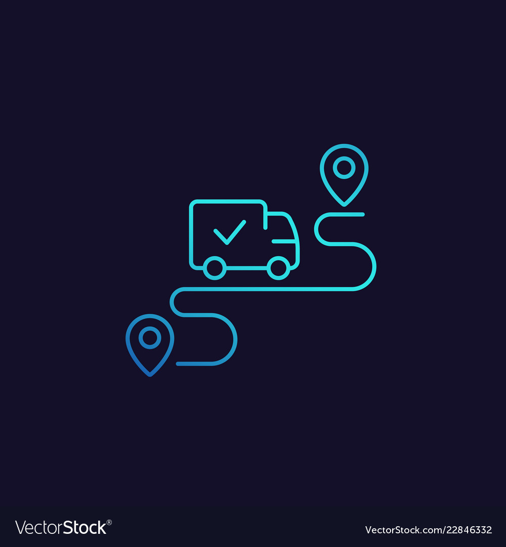 Delivery process icon linear Royalty Free Vector Image