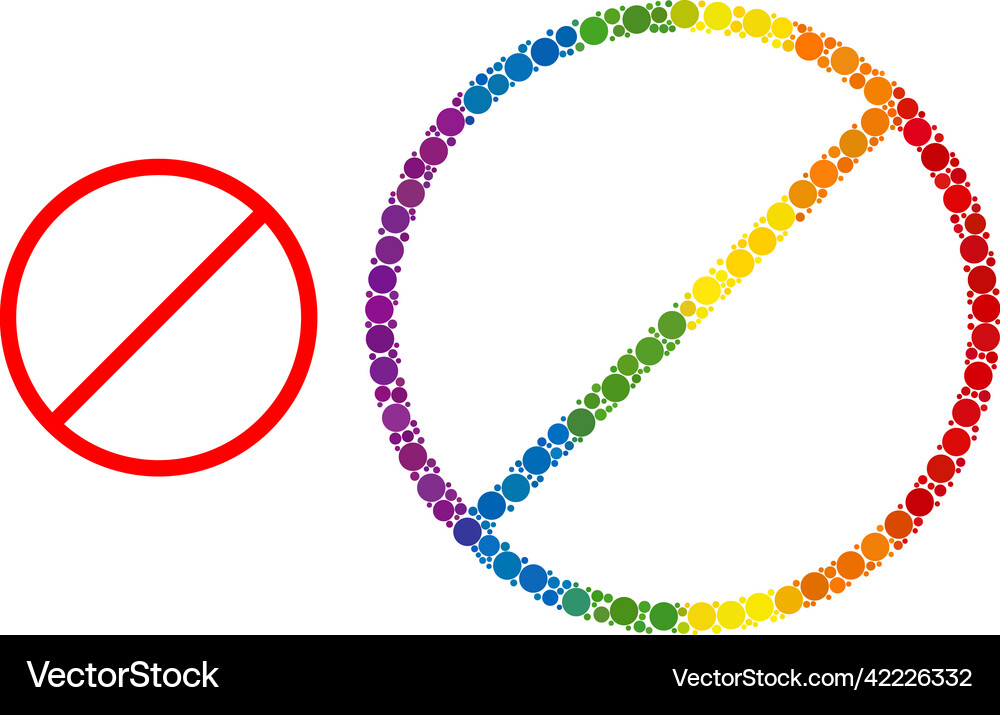 Dotted prohibited composition icon of spectrum Vector Image