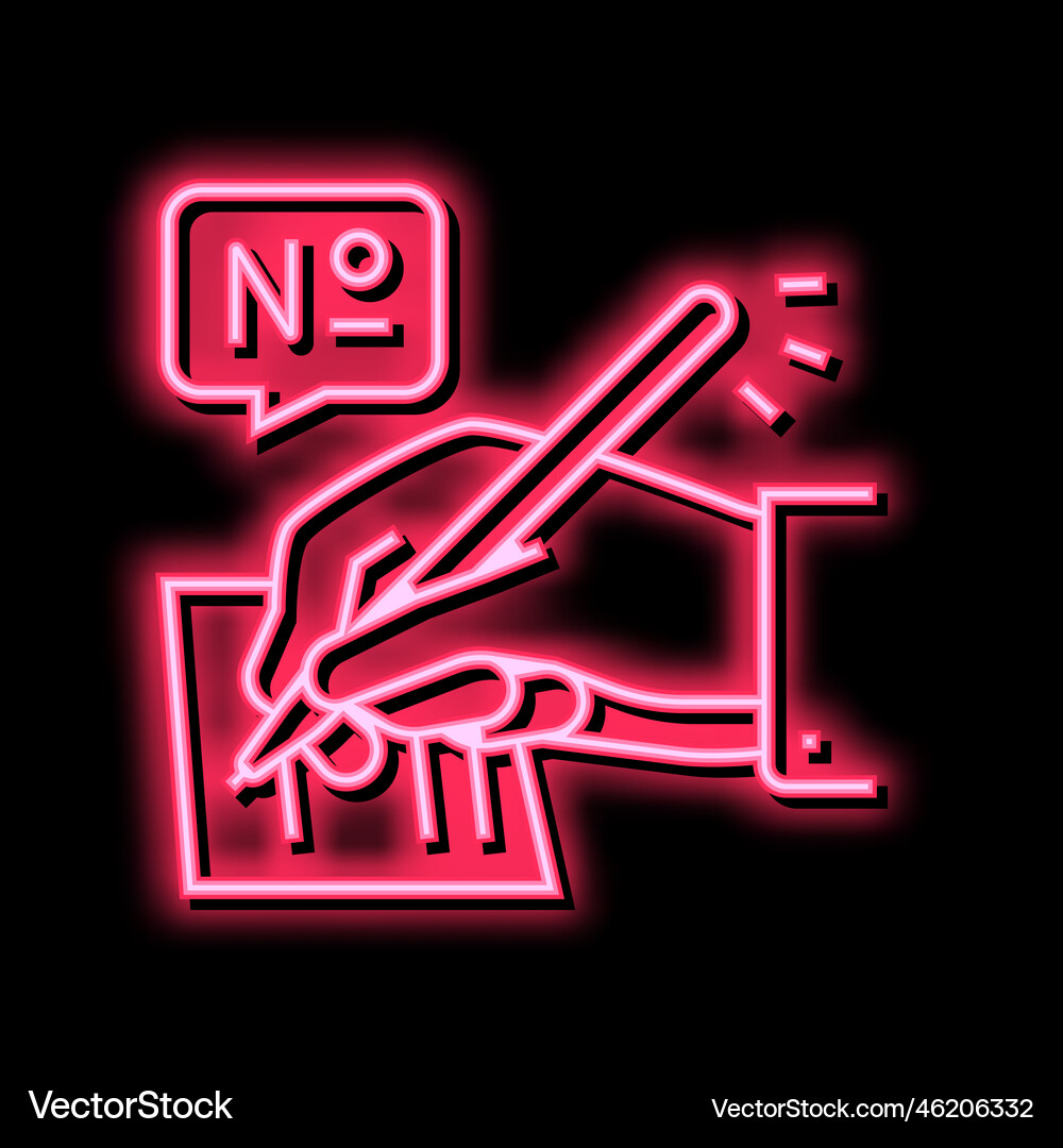 Filling lotto card neon glow icon Royalty Free Vector Image