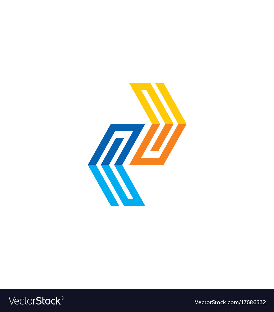 Geometry shape technology logo Royalty Free Vector Image