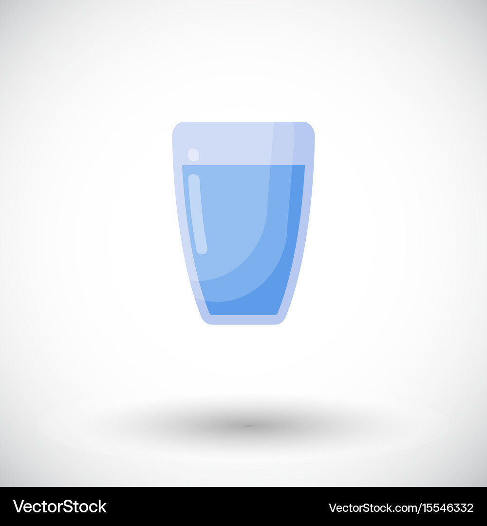 Glass of water flat icon Royalty Free Vector Image
