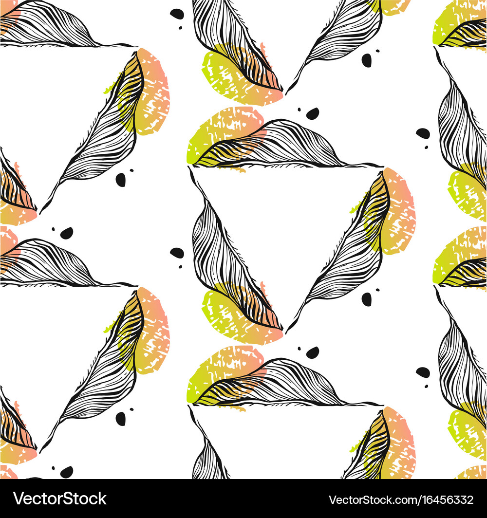 Hand drawn abstract seamless pattern Royalty Free Vector