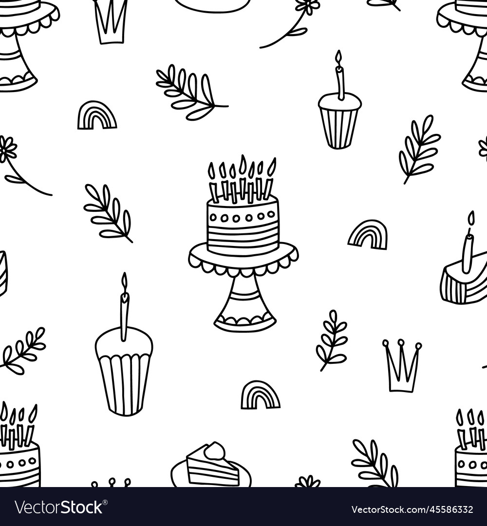 Happy birthday pattern Royalty Free Vector Image
